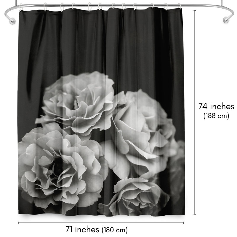East Urban Home Floral Shower Curtain Moody Roses by Chaos & Wonder ...